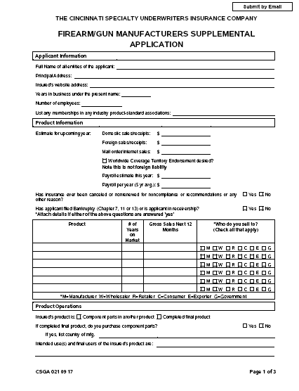 Firearm Industry Insurance Applications - CG INSURANCE GROUP