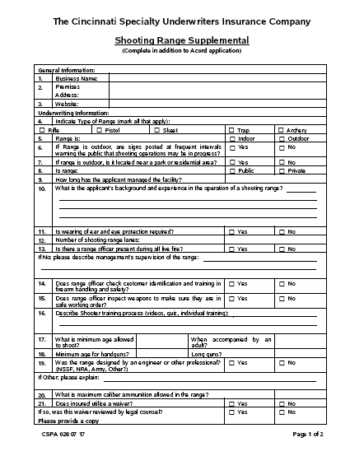 Firearm Industry Insurance Applications - CG INSURANCE GROUP